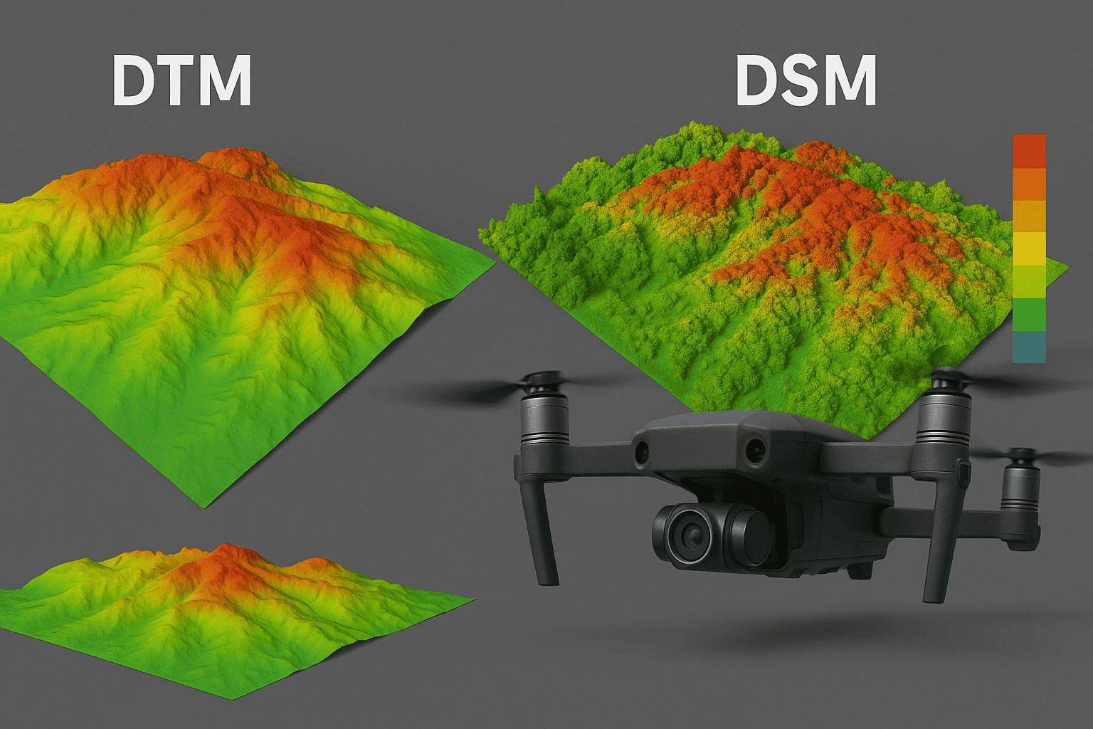 DTM vs DSM: quando usare l’uno o l’altro nei progetti con droni | Drone ...